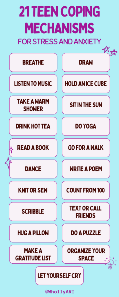 3 Easy Stress and Anxiety Coping Skills Worksheets for Teens